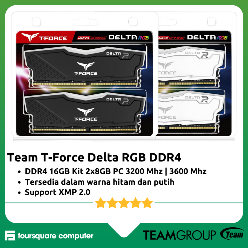 Jual Team T-Force Delta RGB DDR4 16GB Kit 2 x 8GB PC 3200 | 3600 Mhz ...