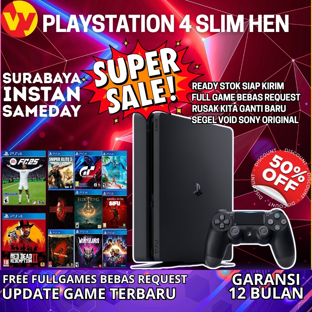 Jual SONY PLAYSTATION 4 HEN PS4 SLIM HEN 2000GB/2TB BONUS FULLGAME ...