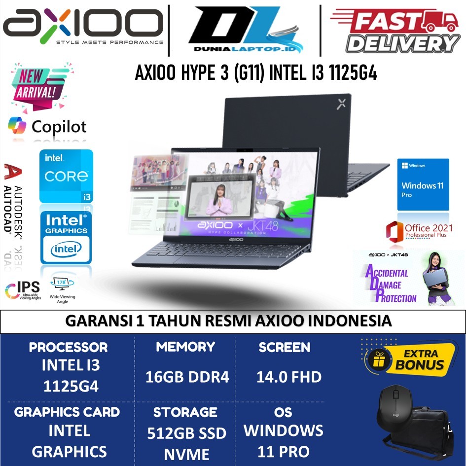 Jual Laptop Murah Axioo Hype 3 G11 Intel i3 1125G4 16GB 512GB SSD FHD IPS Windows11 Pro | Shopee ...