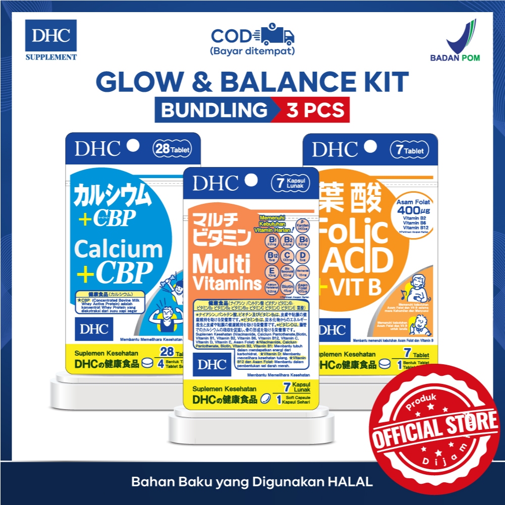 Jual Paket Bundling DHC Multi Vitamins, DHC Calcium + CBP, DHC Folic Acid | Shopee Indonesia