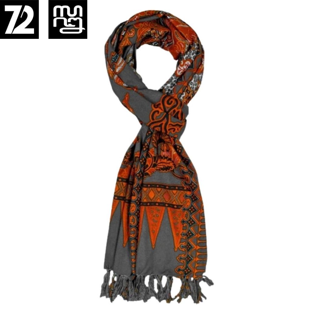 Jual Syal Batik Scarf Premium Motif Khayangan Warna Abu Abu Grey 725409 ...