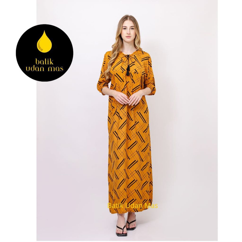 Jual Batik udan mas- Dress MONA LISA Bahan Rayon premium/Gamis Lovita ...