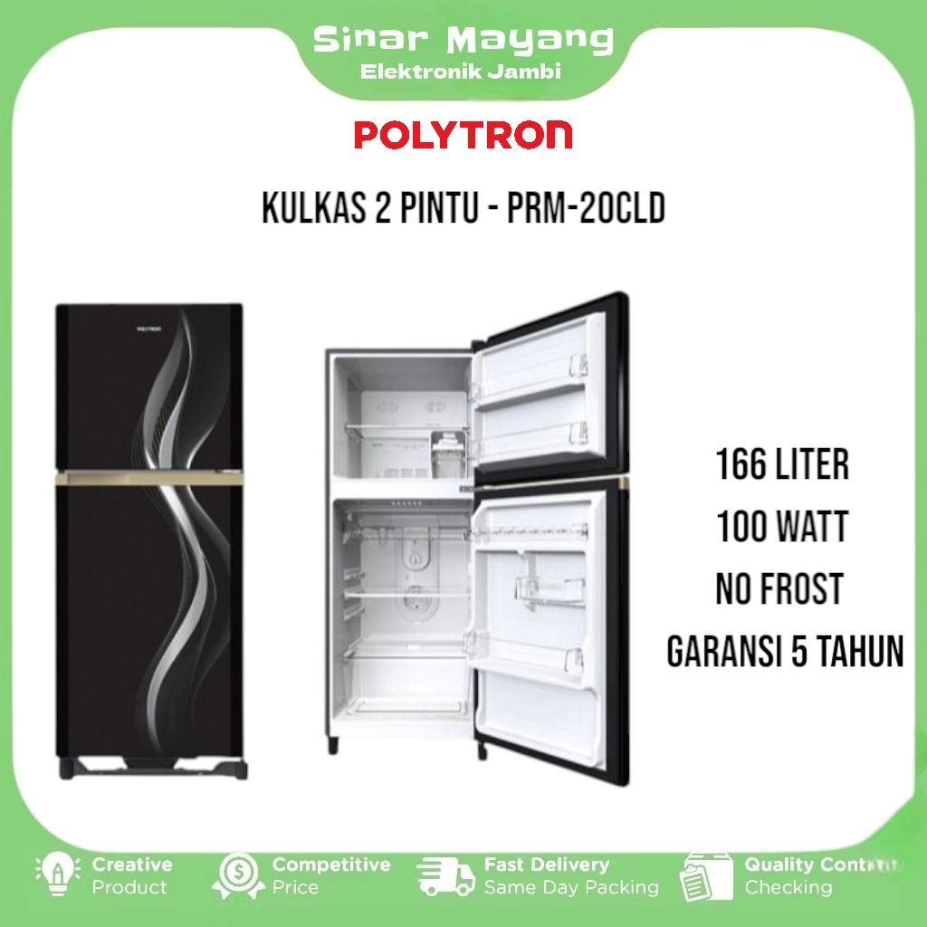 Jual Kulkas POLYTRON PRM-20CLD/ Kulkas 2 Pintu 166 Liter POLYTRON ...