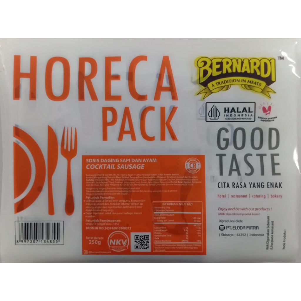 Jual Sosis Cocktail kombinasi Sapi & Ayam Bernardi Horeca Pack 250g CR ...