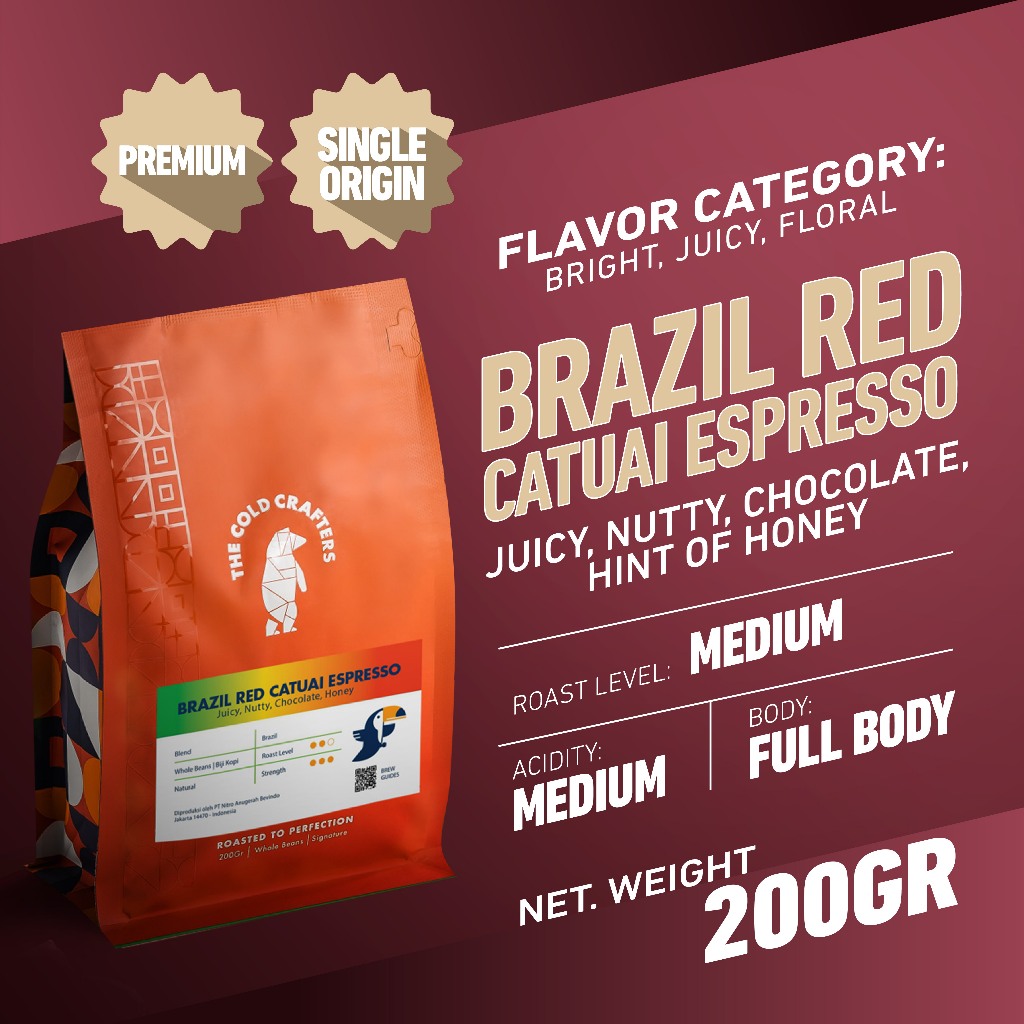 Jual Brazil Red Catuai Espresso Arabica Coffee Biji Kopi Bubuk Arabika ...