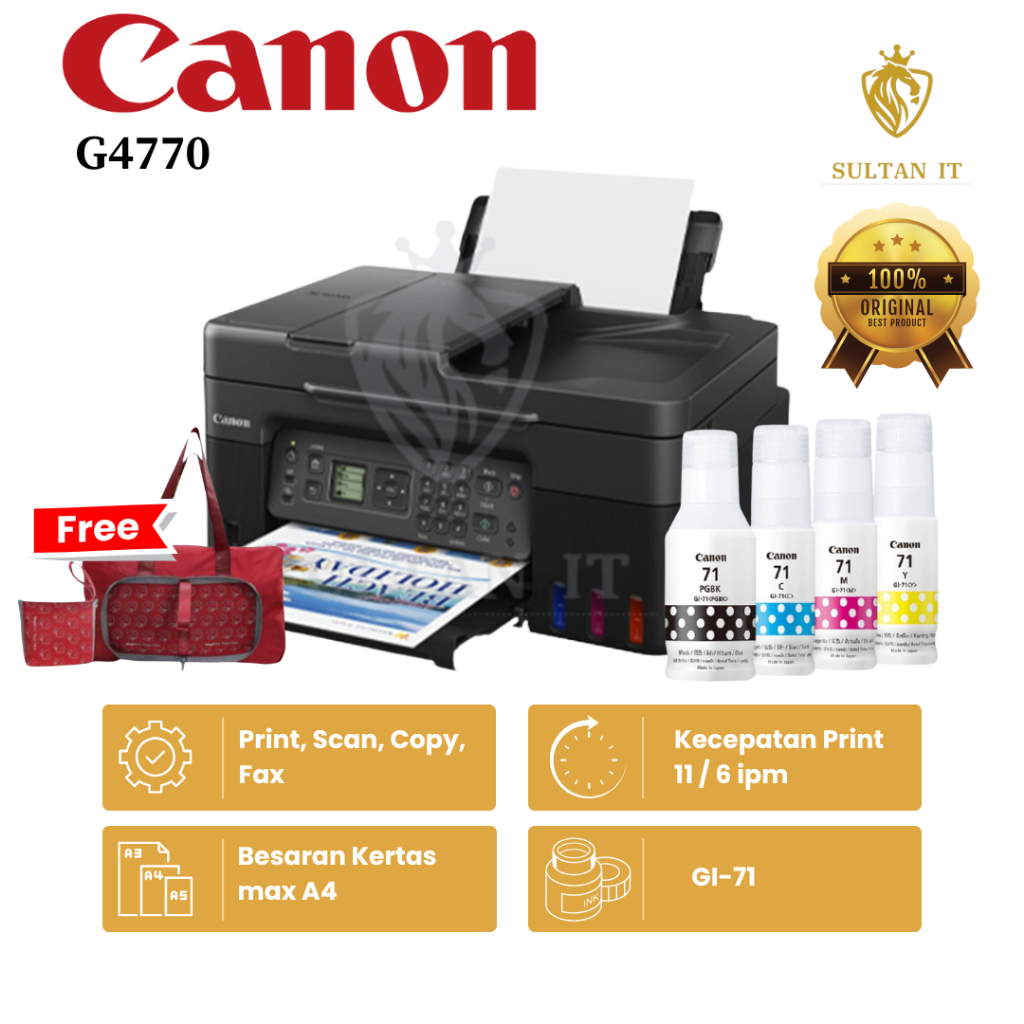 Jual Printer Canon Pixma G4770 Print Scan Copy Fax Wifi Original ...