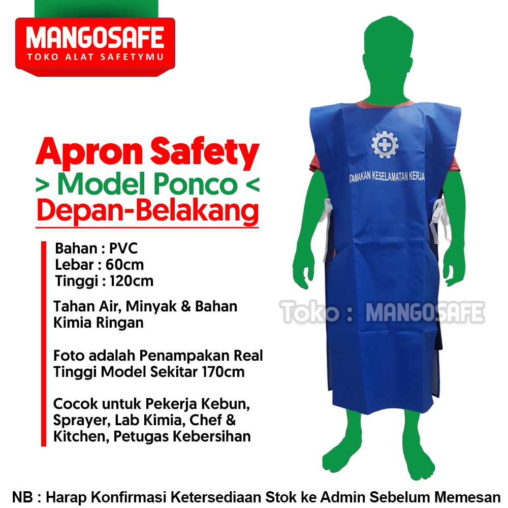 Jual [Warna Biru ] Apron PVC 60 x 120 cm Semprot Kimia Pestisida Pupuk ...