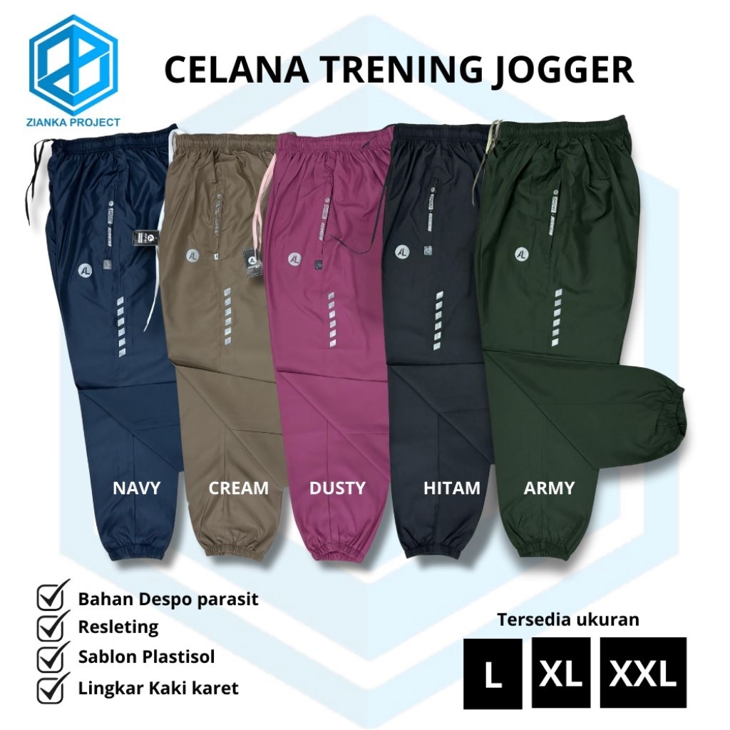 Jual Celana Training Jogger Parasut Panjang Dewasa Saku Resleting Bahan ...