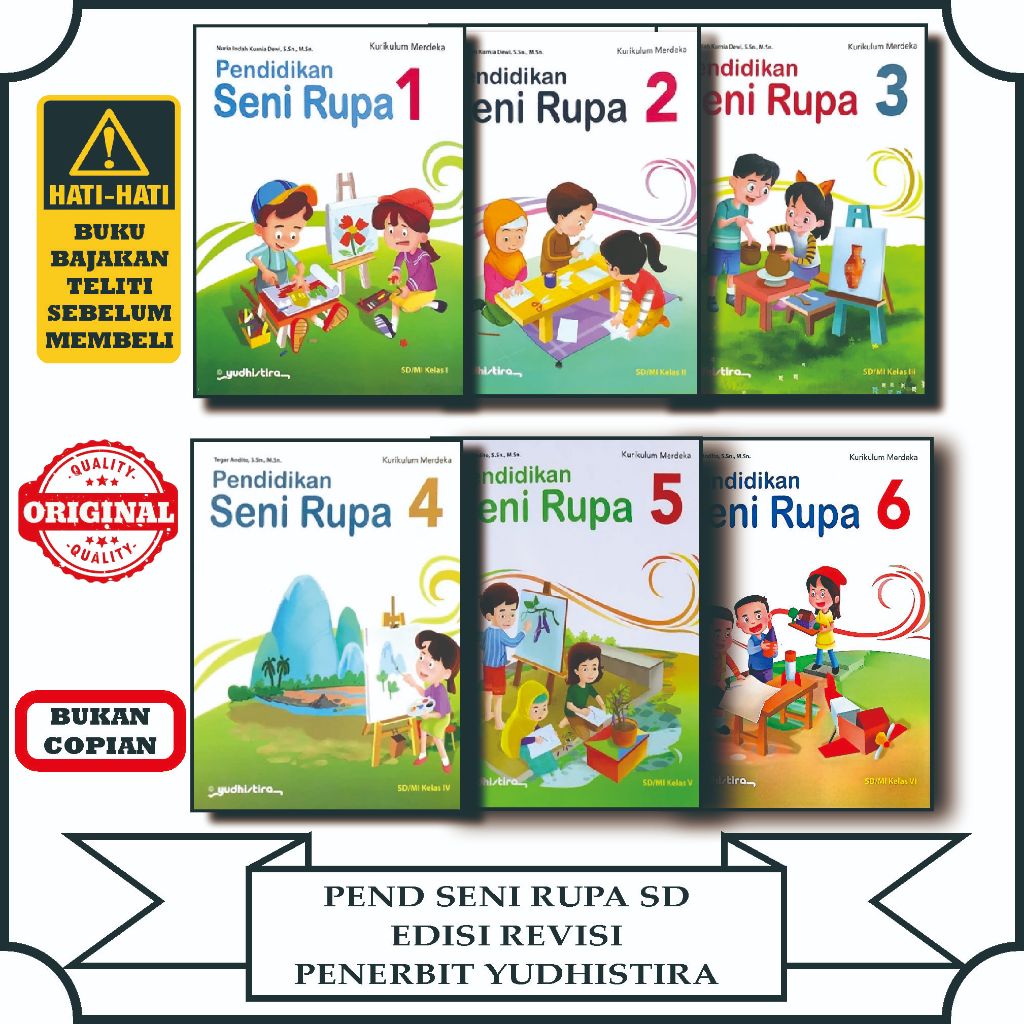 Jual Buku Pendidikan Seni Rupa Kelas 1 2 3 4 5 6 SD/MI Revisi Yudhistira Kurikulum Merdeka ...