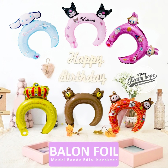 Jual Balon Bando karakter / Balon Foil Bando kuromi / bando balon foil ...