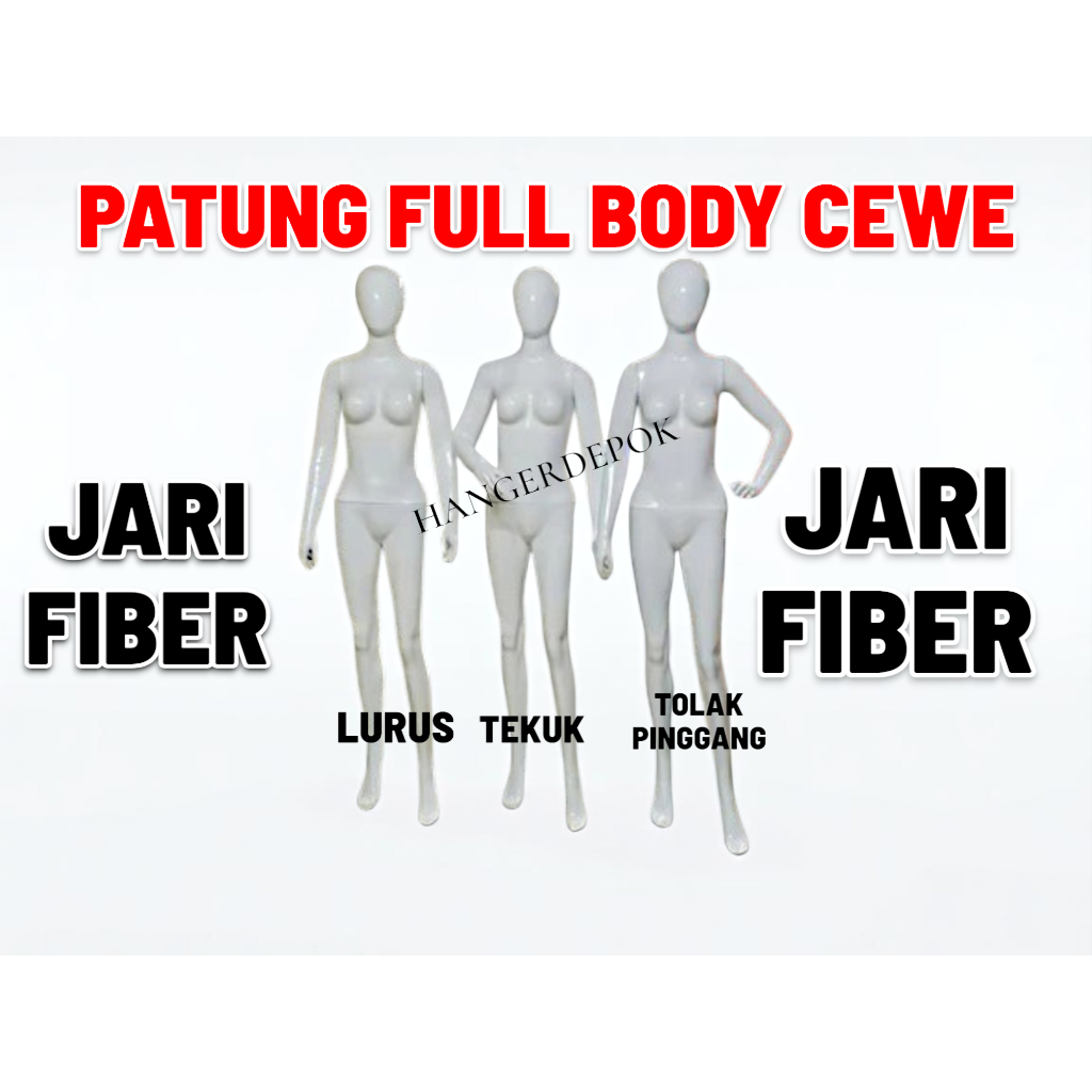 Jual PATUNG MANEKIN FUL BODY CEWE JARI FIBER GLOSY | Shopee Indonesia