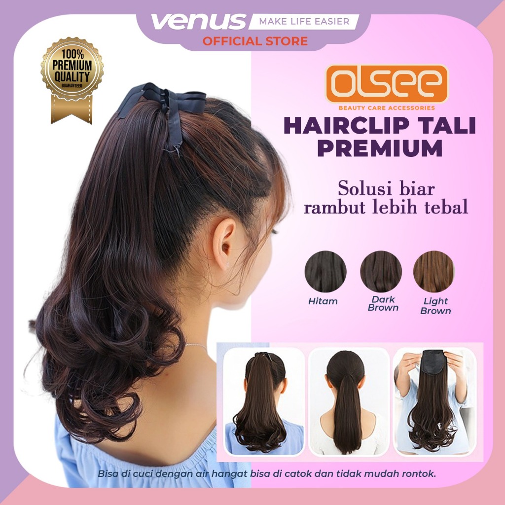 Jual OLSEE - Rambut Palsu Wanita & Anak Ponytail Curly Hair Clip Ikat Rambut Ekor Kuda Gelombang ...