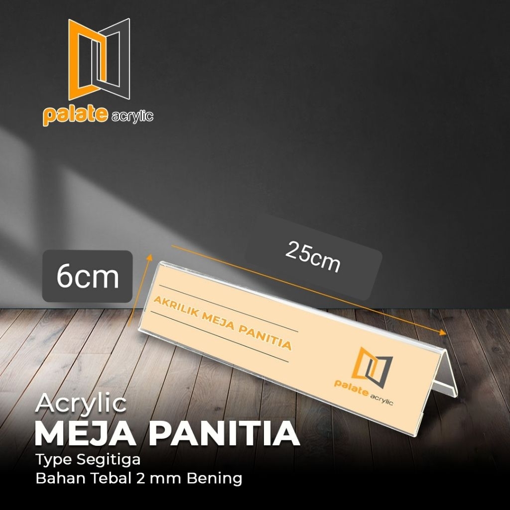 Jual Akrilik Meja Nama Panitia 2MM uk 6x25cm / Acrylic Meja Nama ...