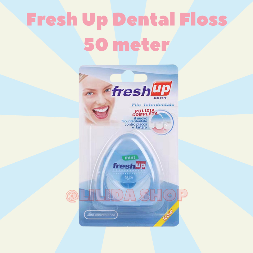 Jual Dental Floss Merk FRESH UP 50 M Meteran Packing Kotak Benang Gigi ...