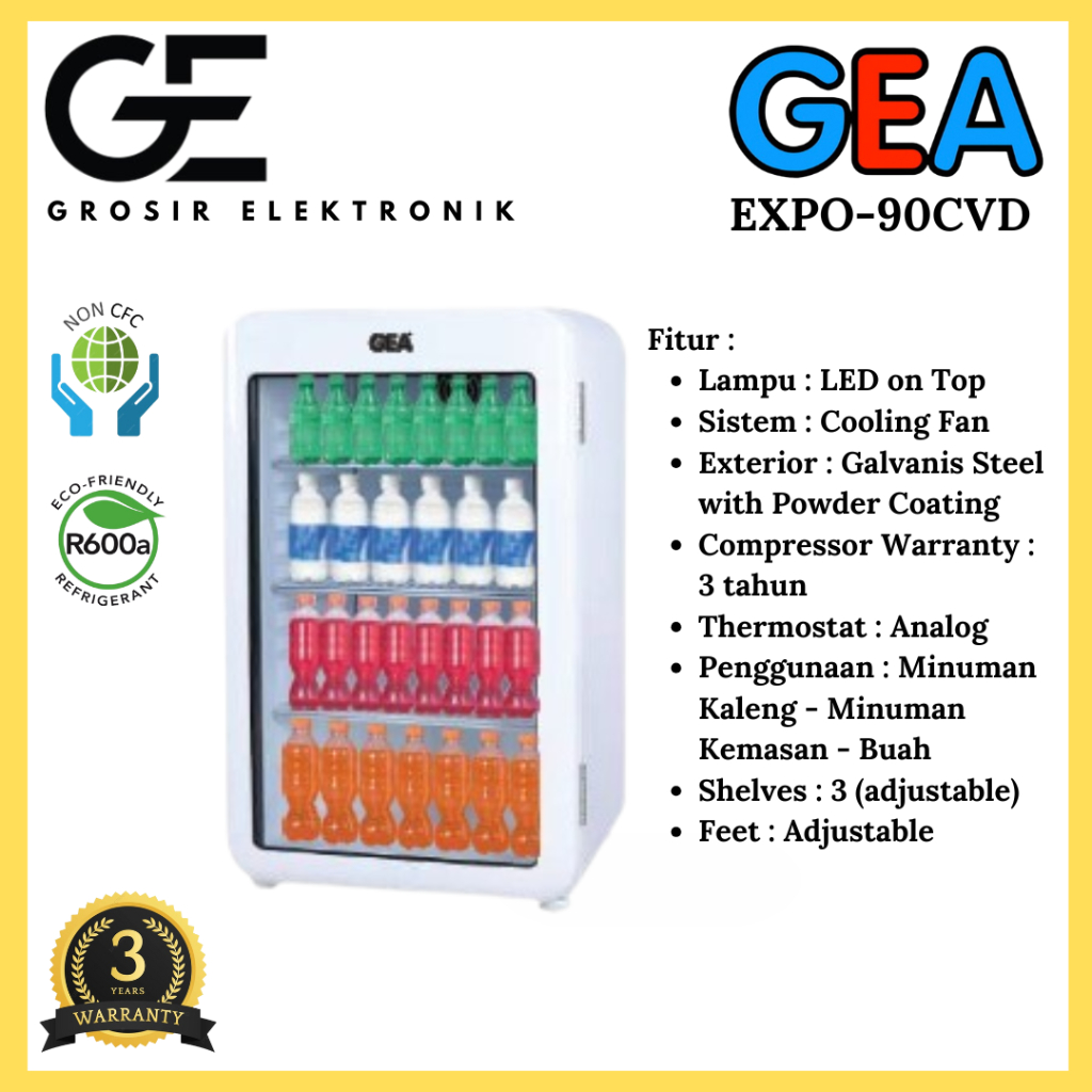 Jual Showcase Mini GEA EXPO 90FD / EXPO 90 CVD 92 Liter Display Cooler ...