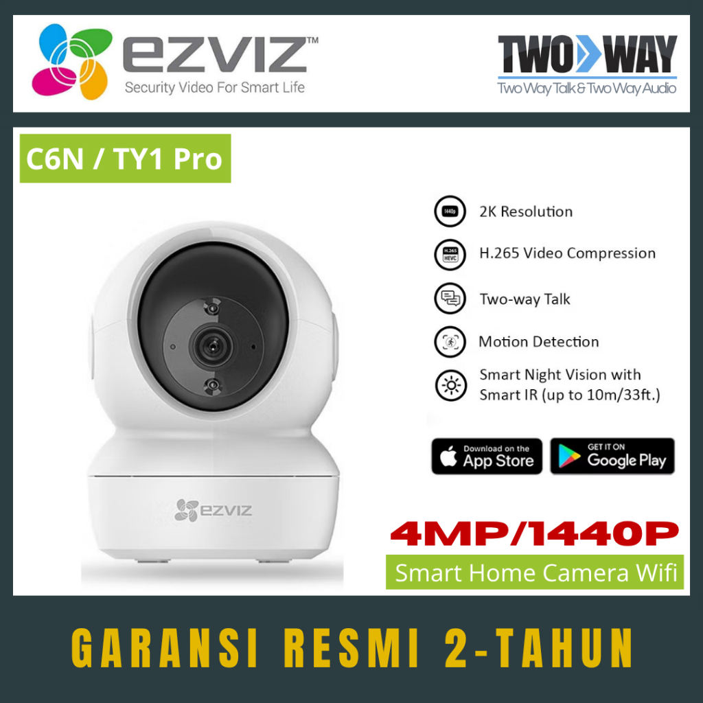 Jual EZVIZ C6N 4MP / TY1 PRO 4MP INDOOR CCTV WIFI CAMERA WIRELESS ...