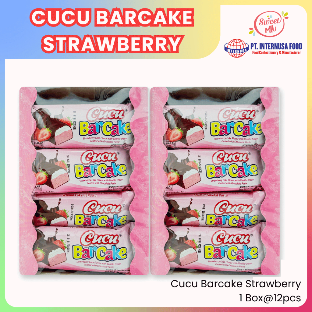 Jual Kue Basah Cucu Barcake Strawberry. 1 Box (12 pcs) | Shopee Indonesia