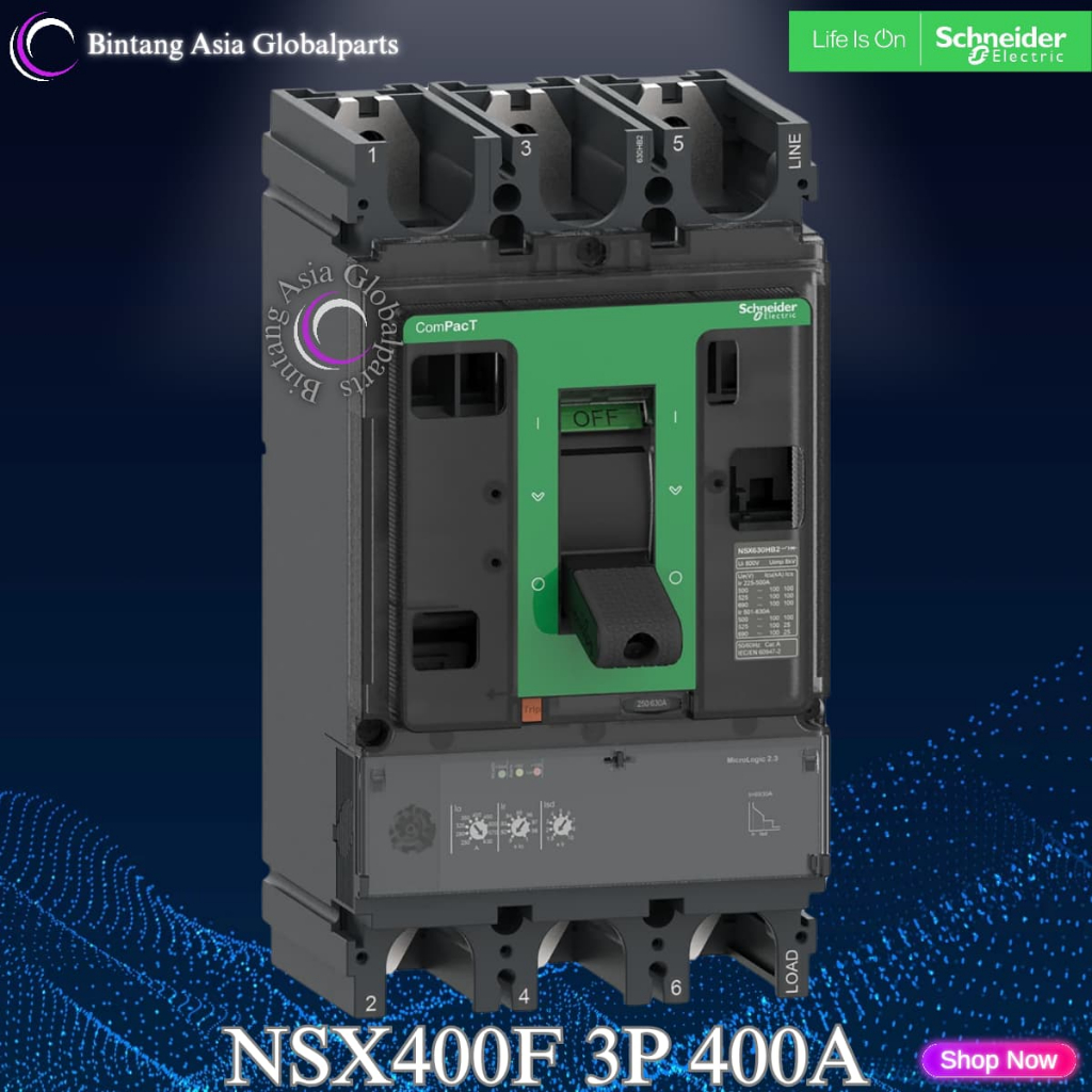 Jual MCCB 3p 400a Schneider NSX400F Original / MCCB 3 Phase 400 Ampere C40F32D400 / Breaker NSX ...