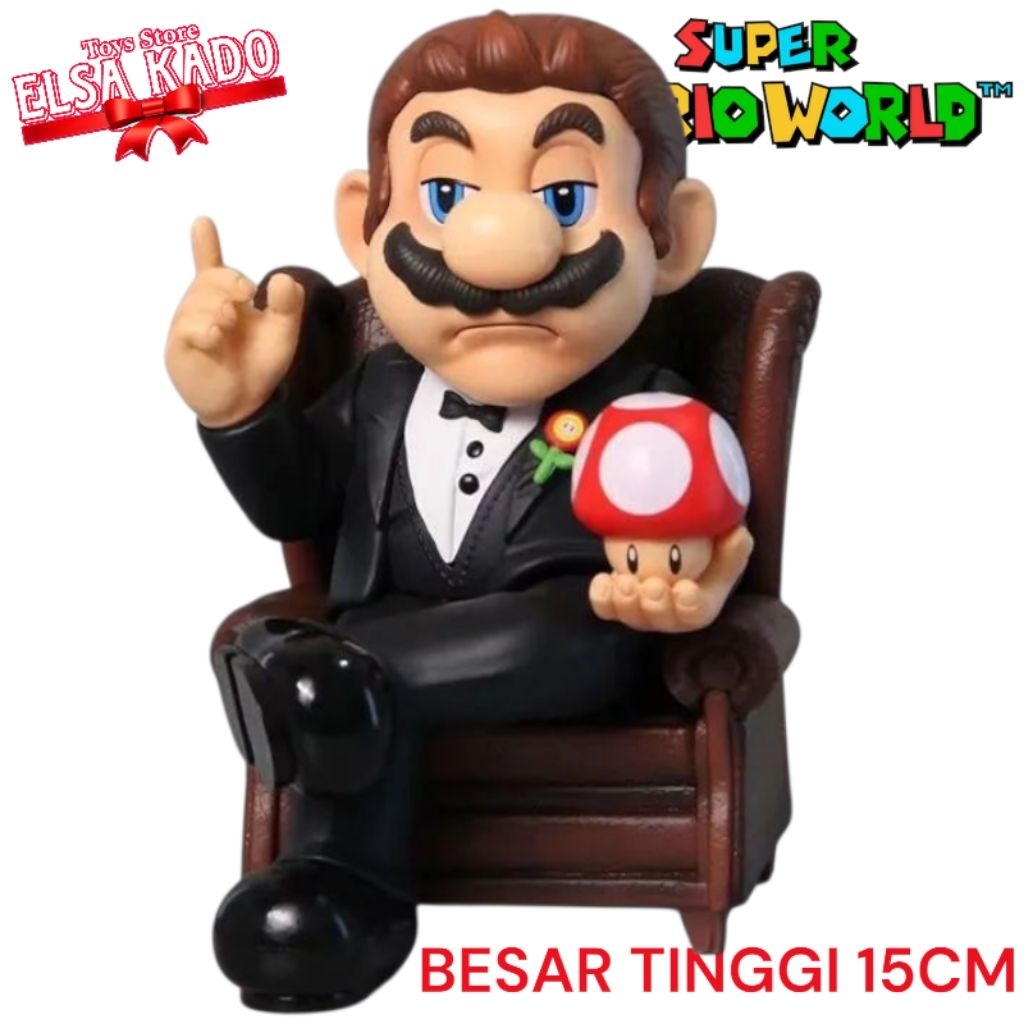 Jual Action Figure Super Mario Bros God Father Mario Maurer Duduk Sofa ...