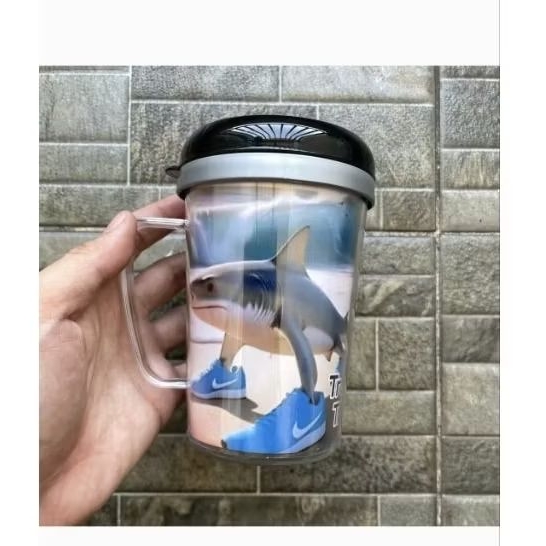 Jual Tumbler Tralalero tralala ikan hiu sepatu Brain rot AI botol minum ...