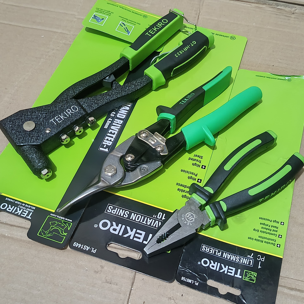 Jual Paket tang rivet tekiro original tang ripet / Gunting baja ringan tekiro / Tang kombinasi 7 ...