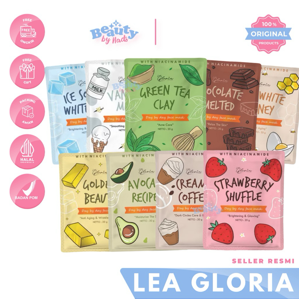Jual BEAUTYBY.NADS | LEA GLORIA DAY BY DAY FACE MASK WASH OFF MASK ...
