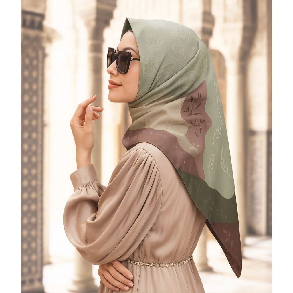 Jual Paula Sage Series Kerudung Motif Segi Empat Hijab Voal Premium ...
