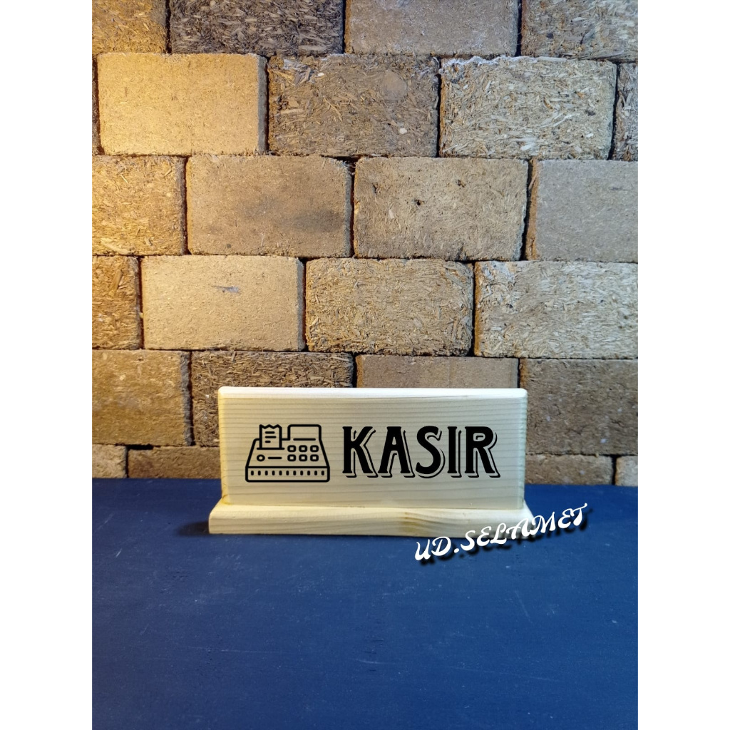Jual Papan Penanda Meja Ruangan KASIR matt. kayu Jati belanda solid ...