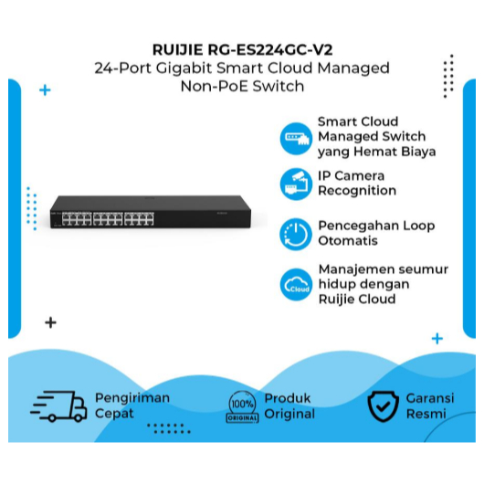 Jual Ruijie RG-ES224GC V2 , 24 Port Gigabit Smart Cloud Managed Non PoE ...