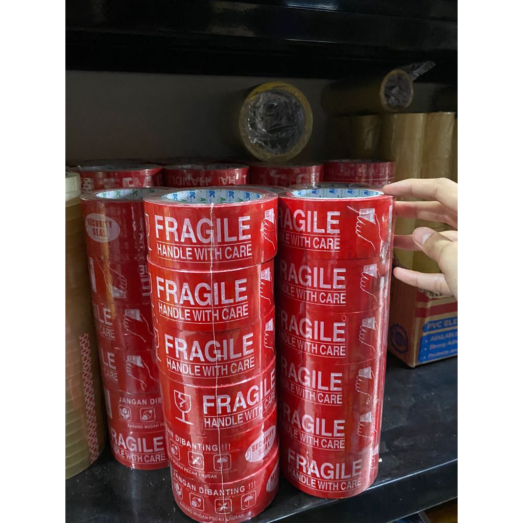 Jual LAKBAN ABC FRAGILE JANGAN DIBANTING LAKBAN ISOLASI SELOTIP STIKER ...