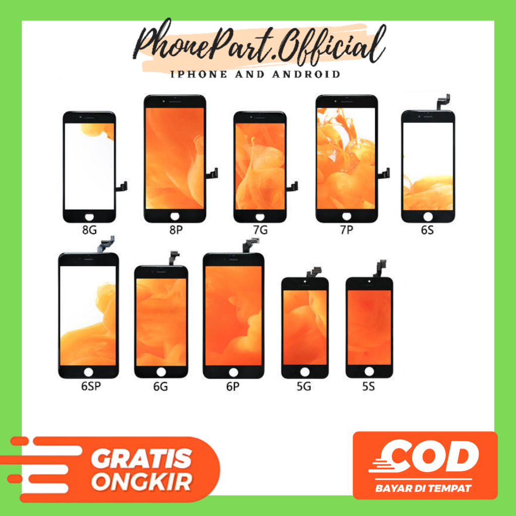 Jual Layar Sentuh LCD Touchscreen iPhon 5 5G 5S 5SE 6G 6 Plus 6S 6S ...