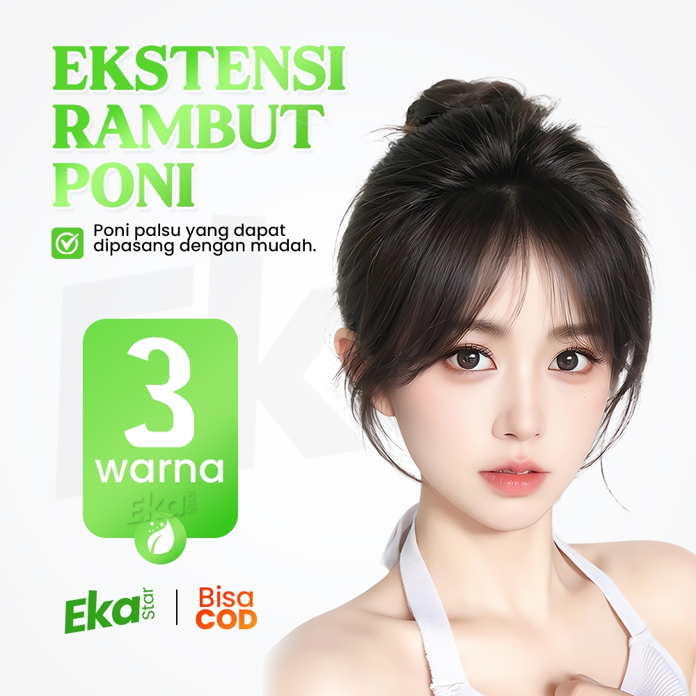 Jual Wig Poni Rambut Palsu Wanita Penambah Volume Alami Toupee Korean ...