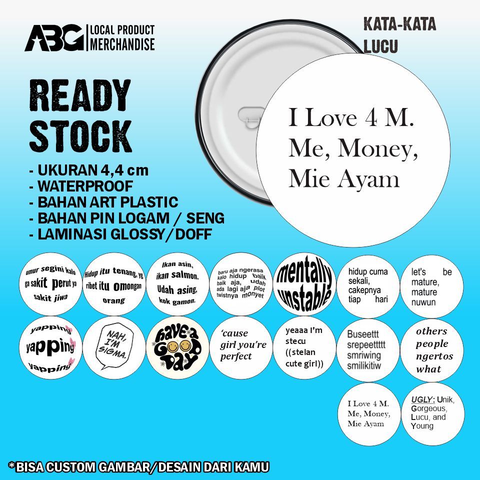 Jual PIN & GANTUNGAN KUNCI KATA KATA LUCU UNIK & ASYIK | Shopee Indonesia