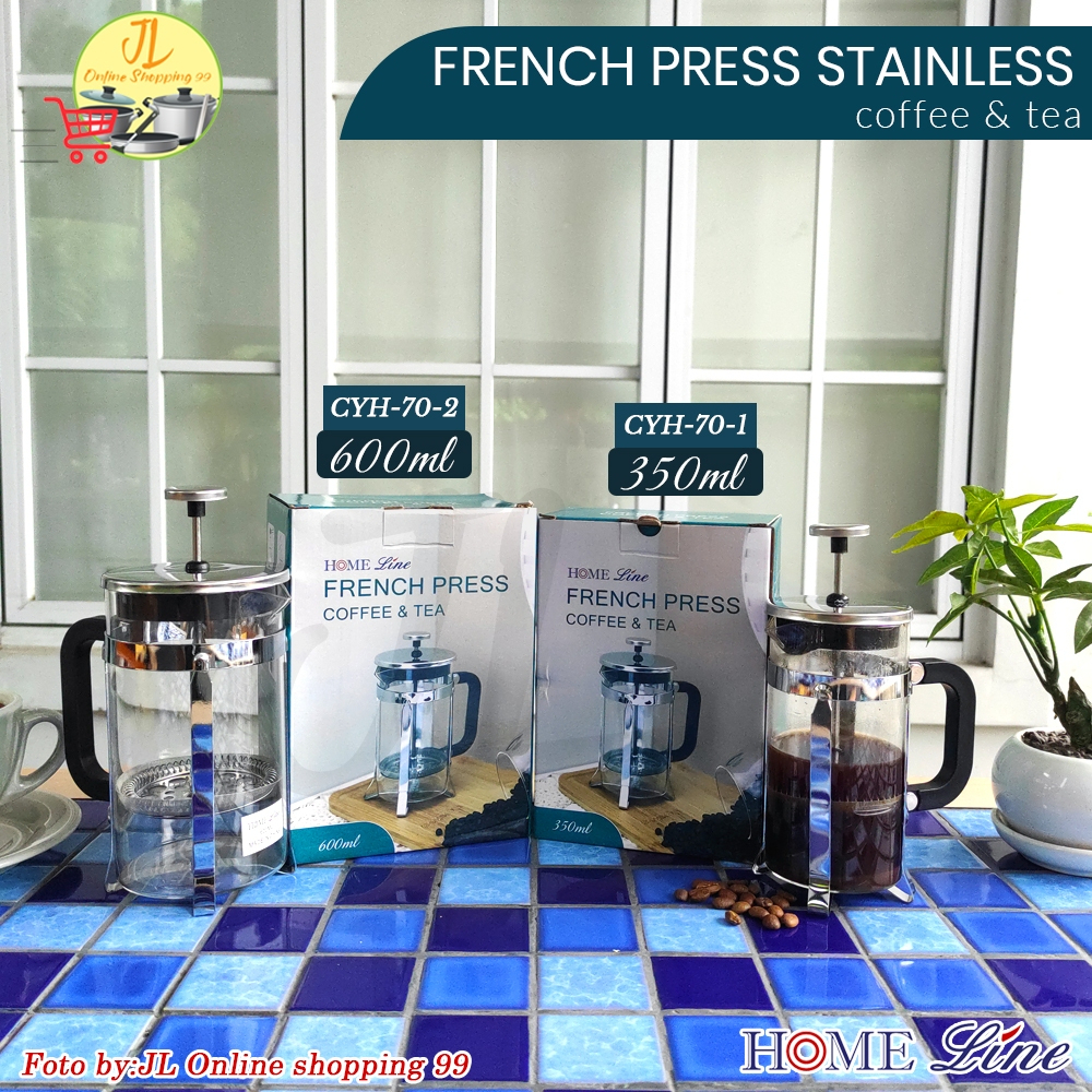 Jual HOME LINE coffee plunger / tempat kopi Stainless 350ml/600ml CODE ...
