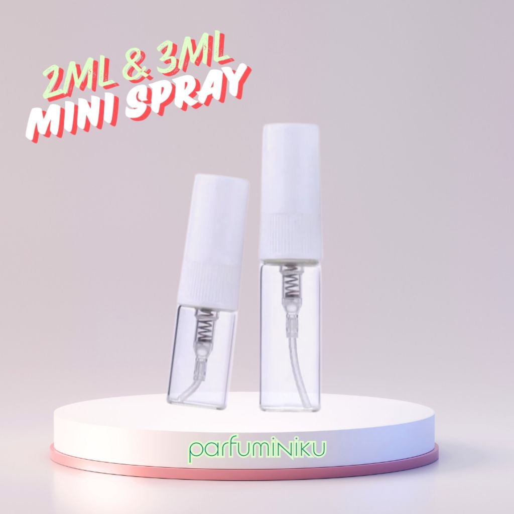 Jual Botol Parfum Mini Kaca Spray 2ml 3ml Refill TUTUP PUTIH | Botol ...