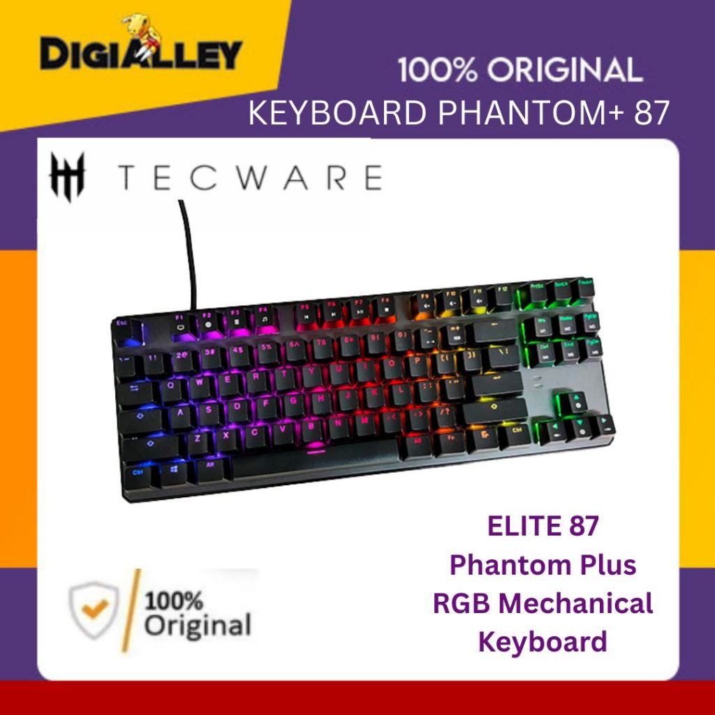 Jual TECWARE PHANTOM+ 87 TKL RGB Mechanical Keyboard - Wraith Orange ...