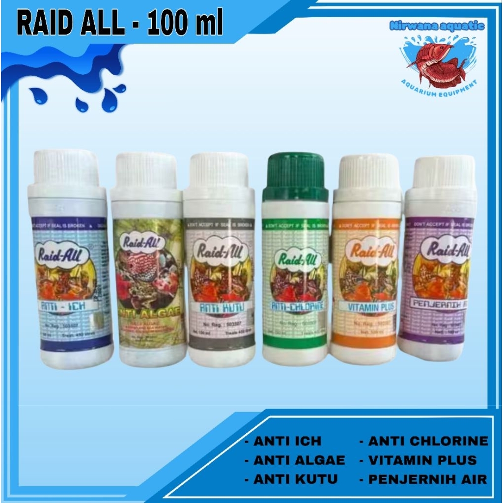 Jual OBAT CAIR RAID ALL / 100ml - Anti ich | Anti alga | Anti kutu ...