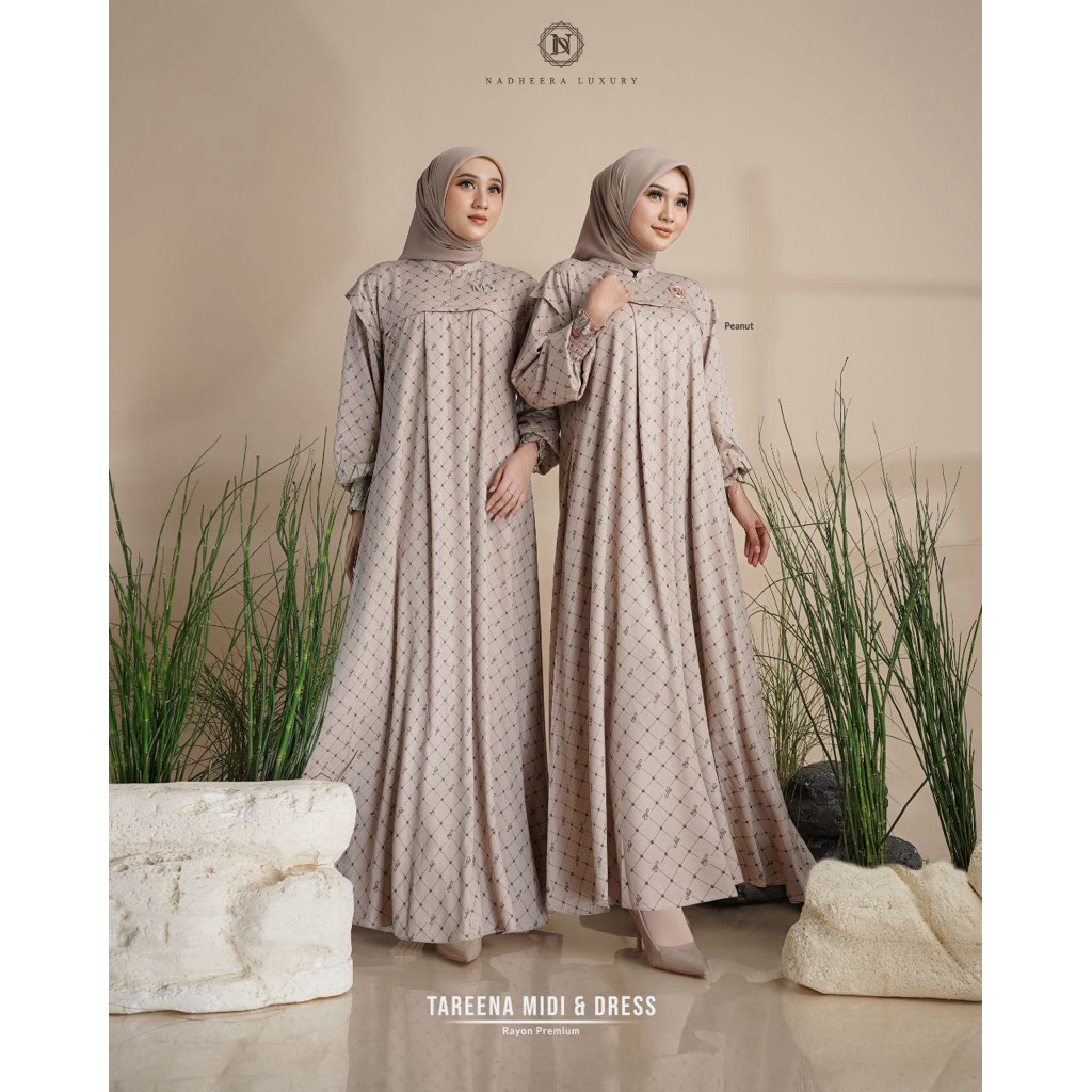 Jual TAREENA MIDI DRESS BY NADHEERA LUXURY ORI | Shopee Indonesia