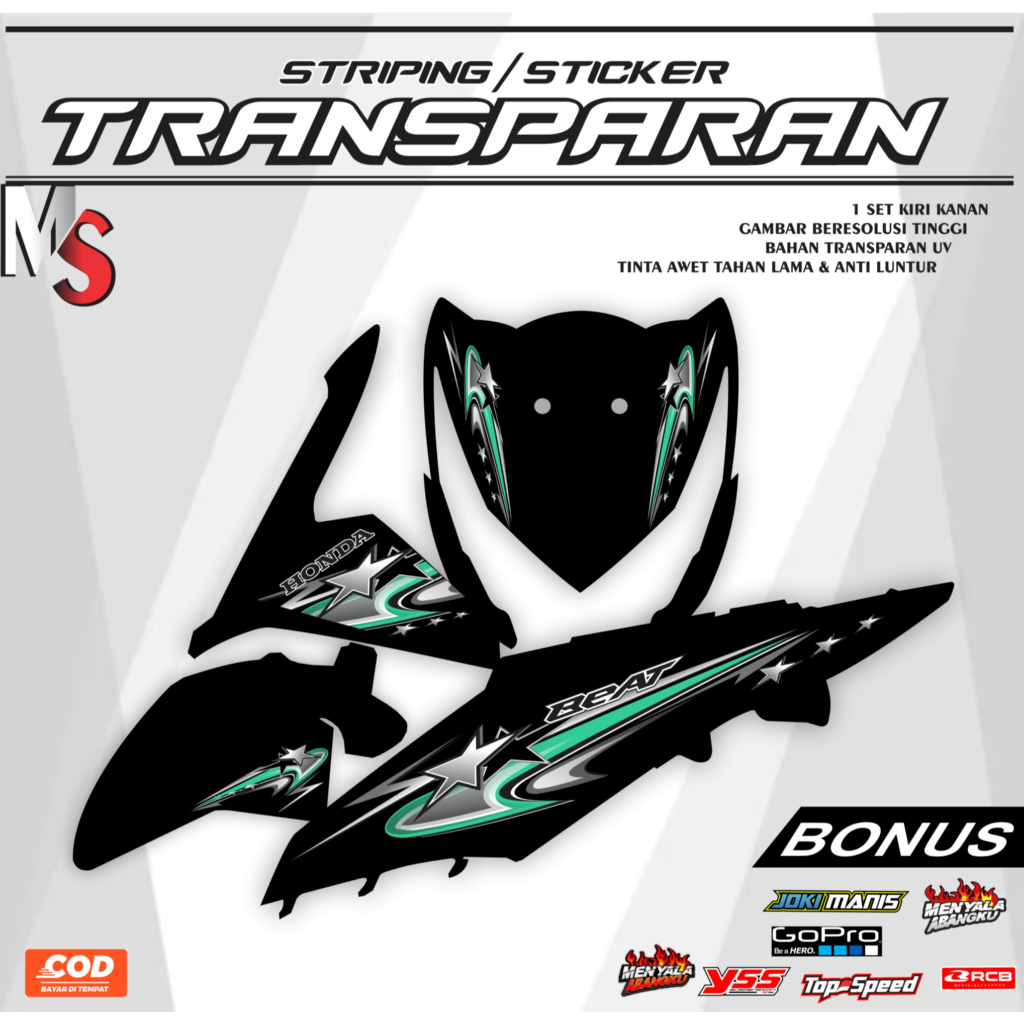 Jual STRIPING BEAT FI TRANSPARAN UV STICKER SIMPLE DESIGN TERBARU 08 ...