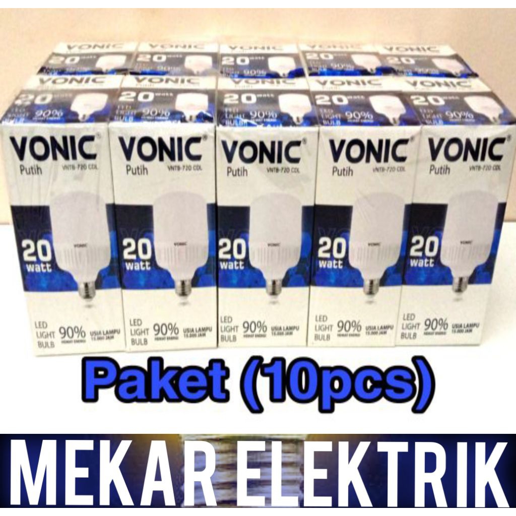 Jual Lampu LED Putih VONIC Bohlam LEDLampu Bohlam Vonic LED 5 W 10 W 15 W 20 W 30 W 10PCS ...