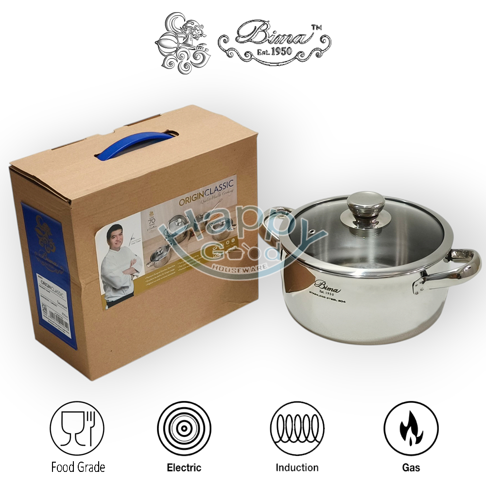 Jual BIMA ORIGIN 20CM SAUCEPOT | SOUP POT | PANCI SOP | PANCI STAINLESS STEEL SUS304 | Shopee ...