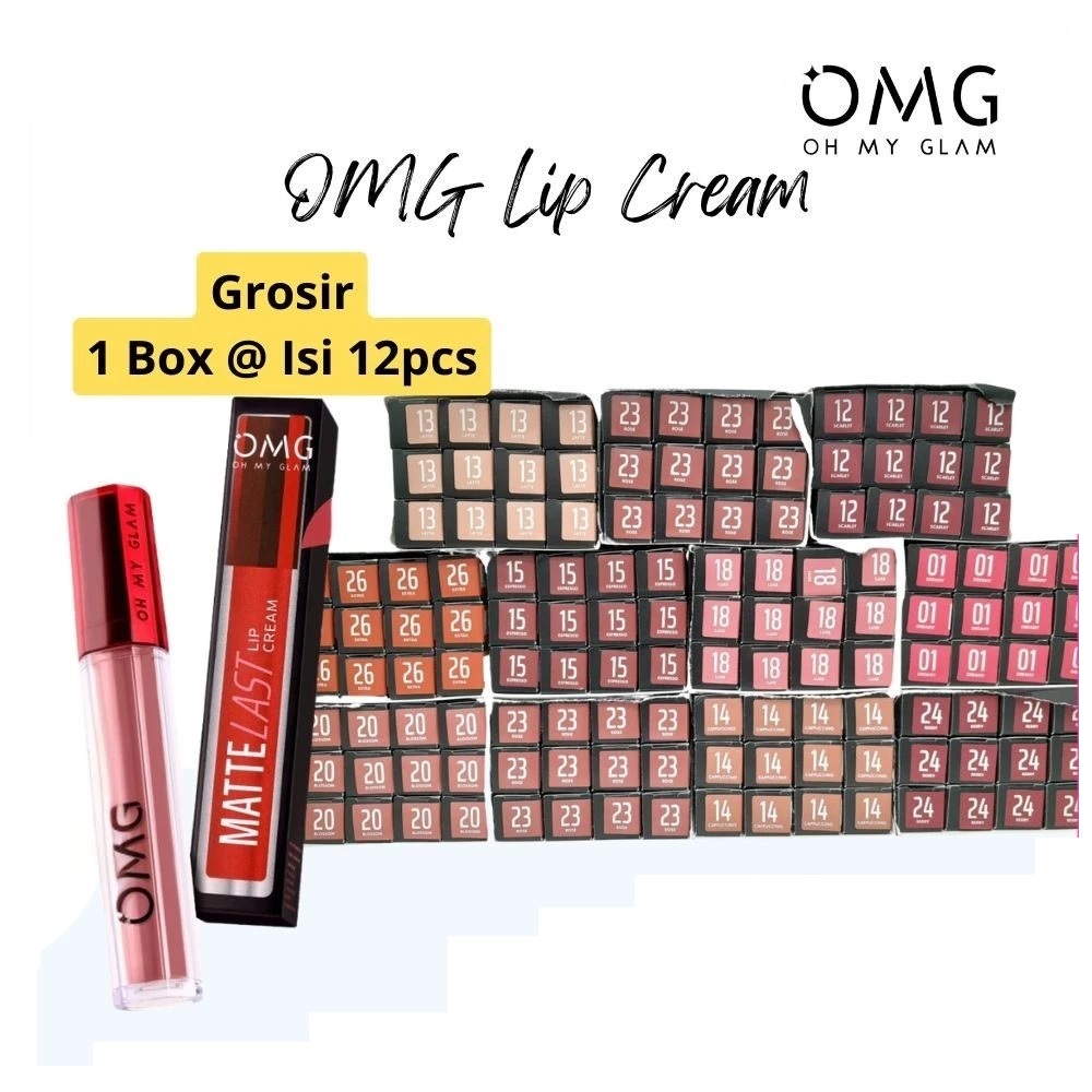 Jual OMG OH MY GLAM Mattelast Lip Cream - 1Lusin @12pcs OMG | Shopee Indonesia