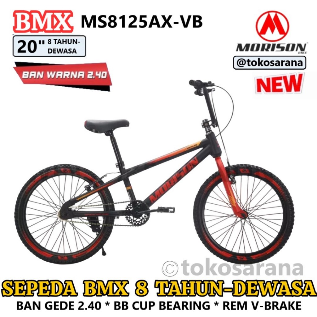 Jual Morison Sepeda BMX MS8125AX 20 Inci x 2.40 Rangka Steel Crank OPC ...
