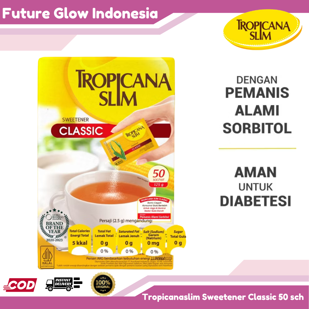 Jual Tropicana Slim Sweetener Classic 50 Sachet (Promo) | Shopee Indonesia