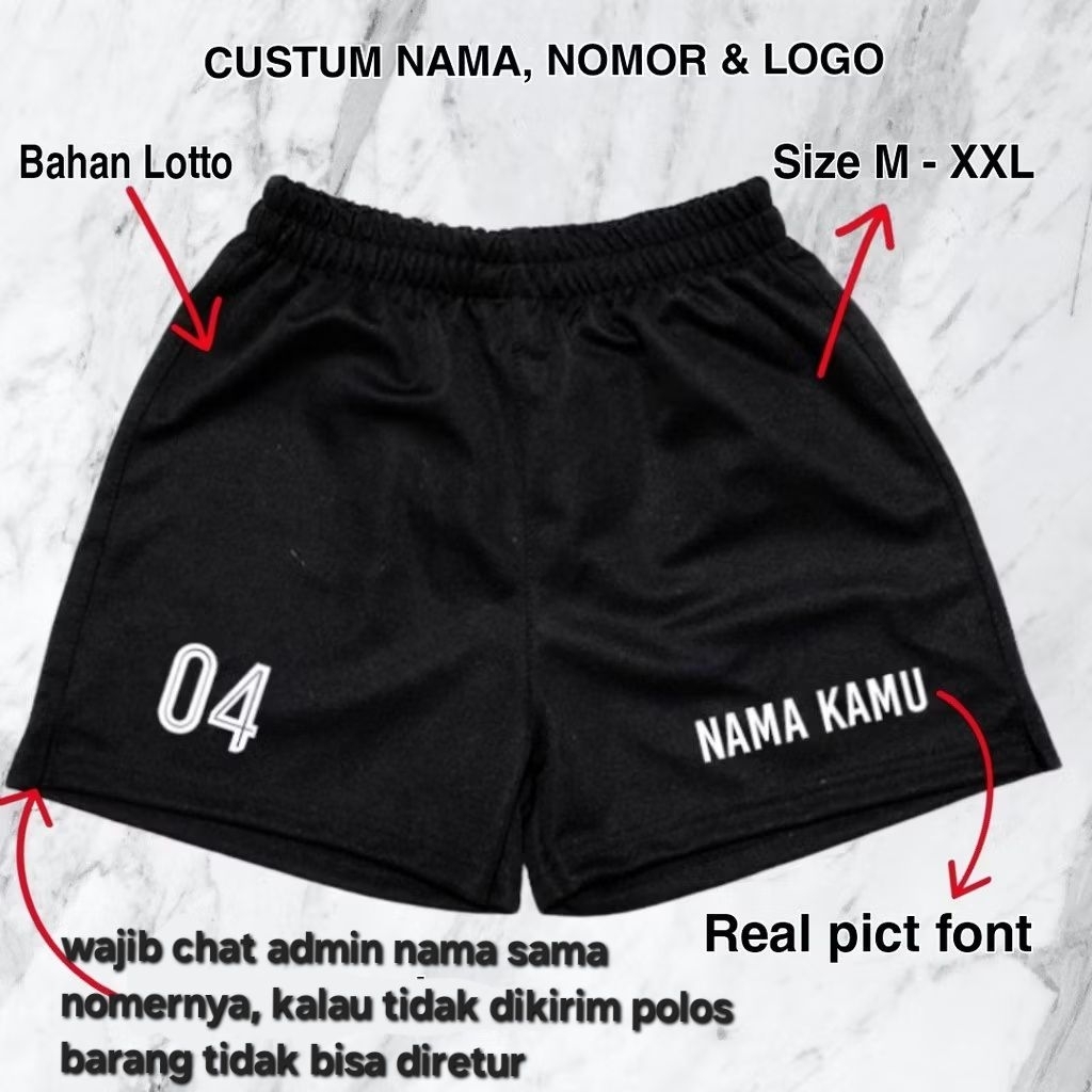 Jual Celana Pendek Voli Putri Custum Nama Suka Suka Font Terbaru ...