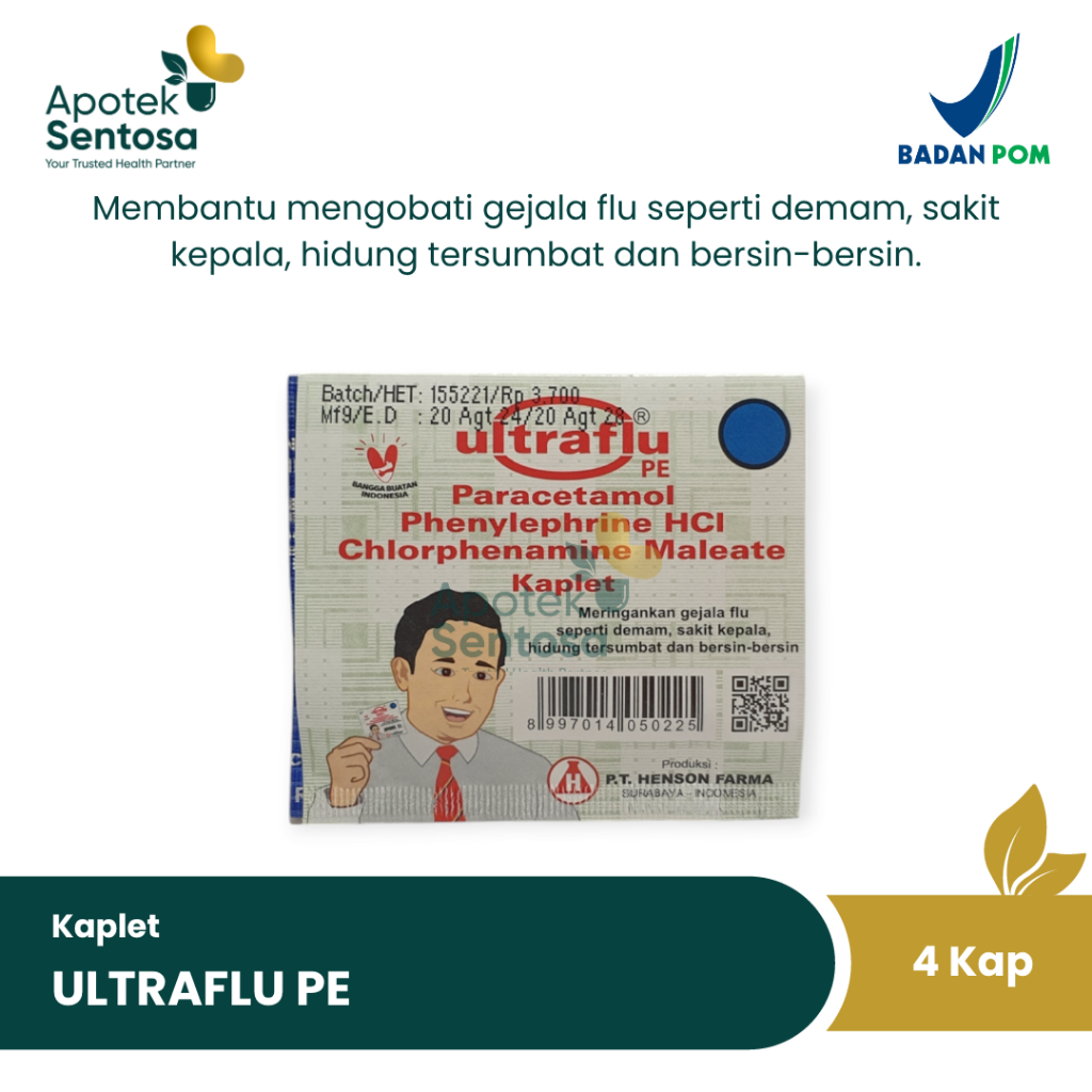 Jual Ultraflu PE Kaplet - Obat flu seperti demam, sakit kepala, hidung ...