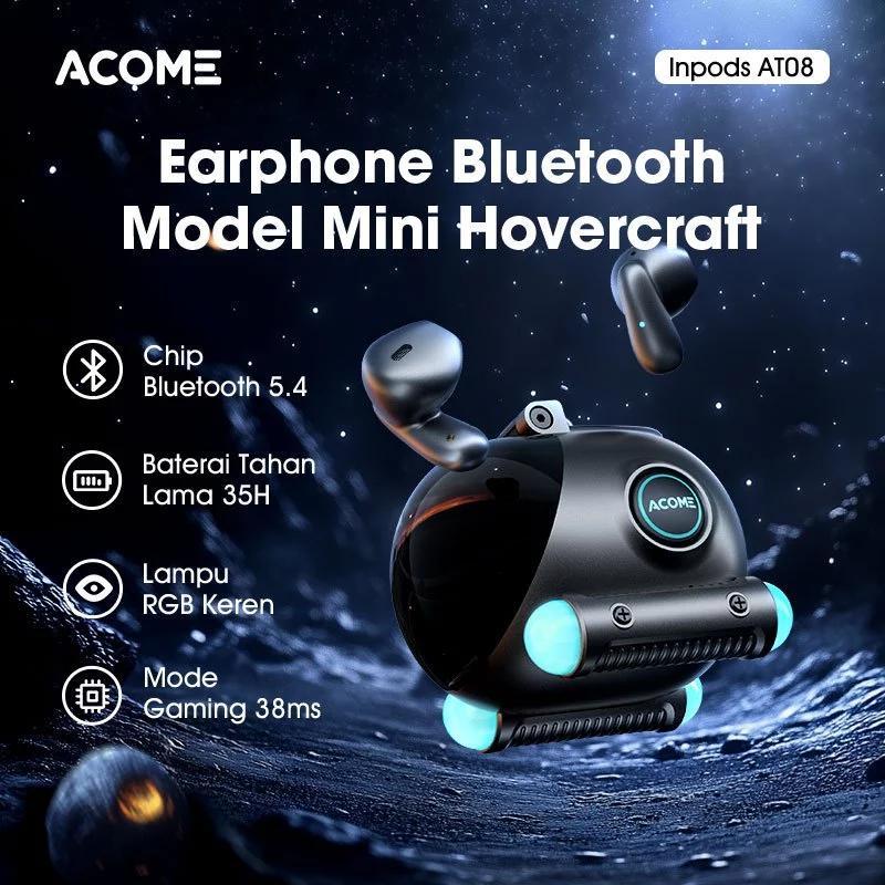Jual ACOME AT08 Inpods Earphone Headset TWS Gaming Bluetooth 5.4 RGB ...