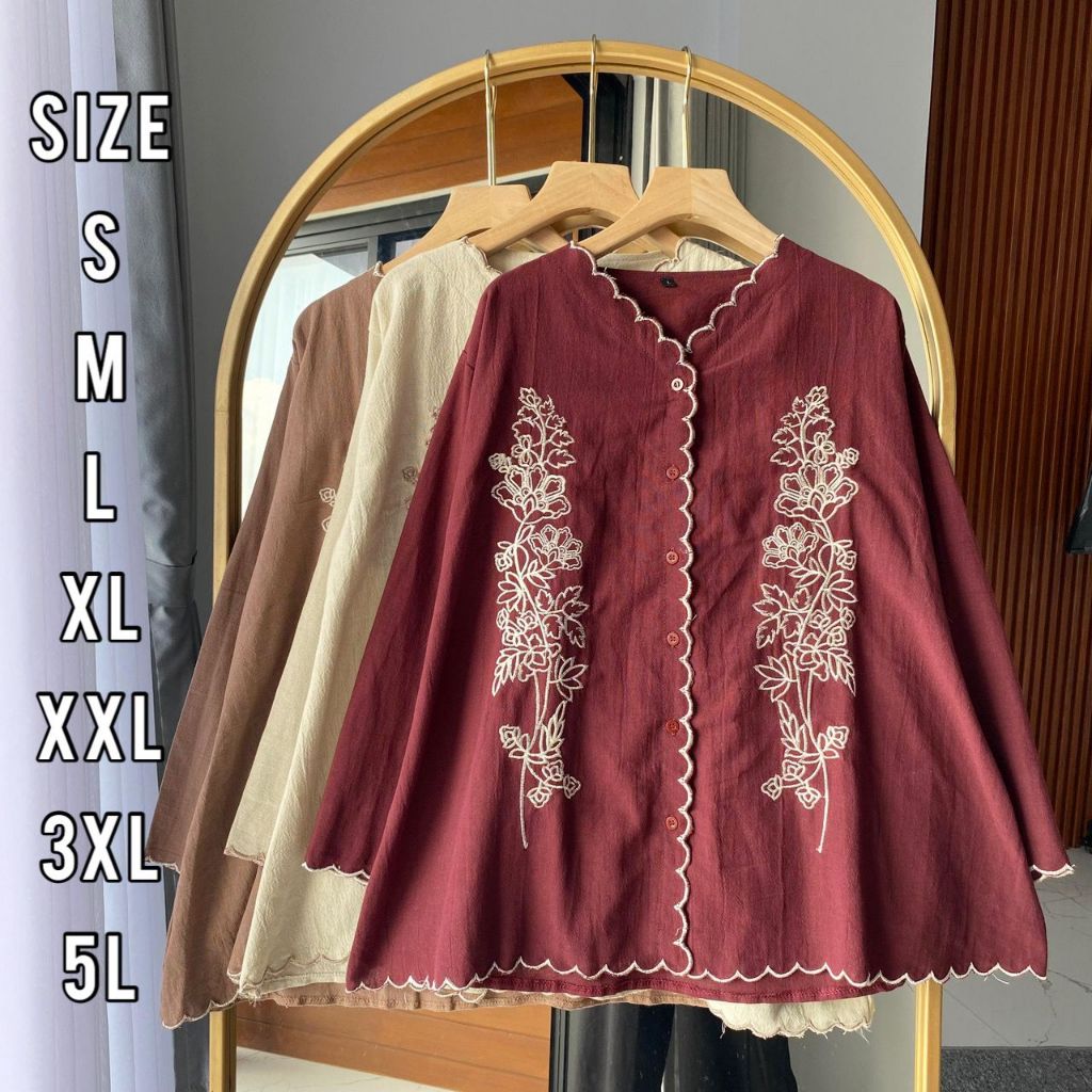 Jual Adinda Blouse - Blouse jumbo - Big size - Size S M L XL XXL 3XL 5L | Shopee Indonesia