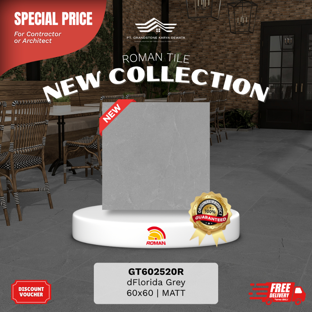 Jual ROMAN GRANITE AGT602520R dFlorida Grey 60x60 [GRADE A] | Shopee ...
