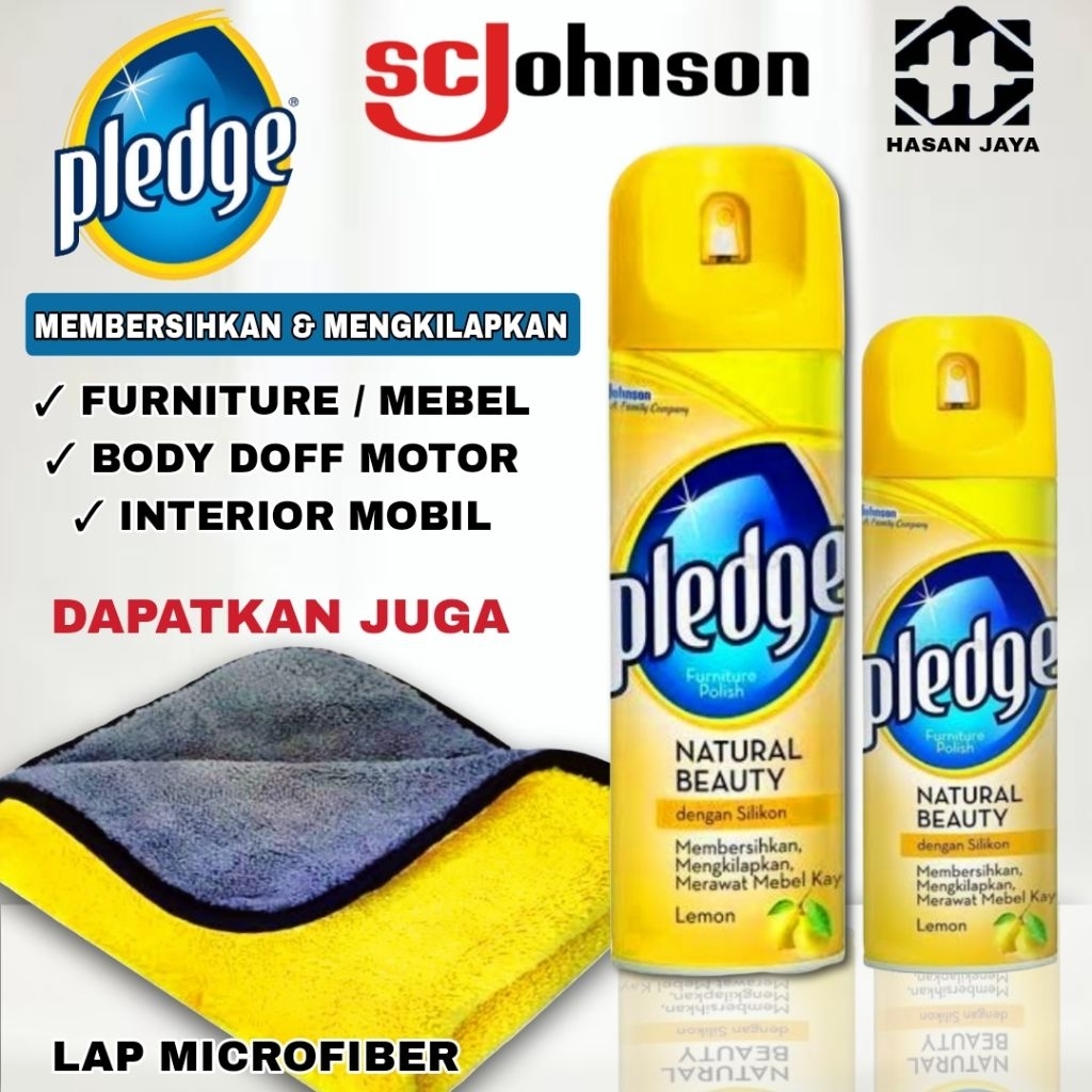 Jual Pledge Aerosol Spray Lemon 330Ml Extra Kain Lap Mikrofiber ...